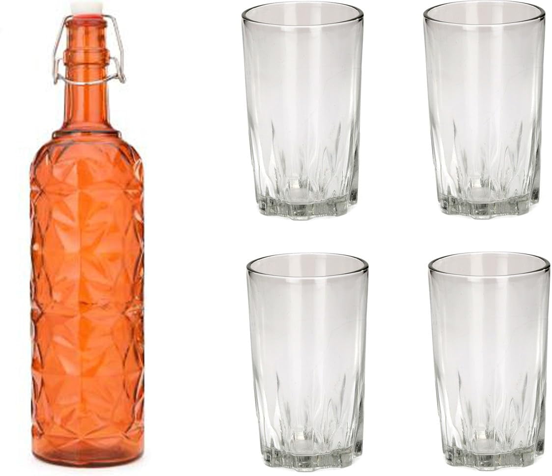 1st Time Exquisite 5 Piece Beverage Glass Serving Set with Featuring ...