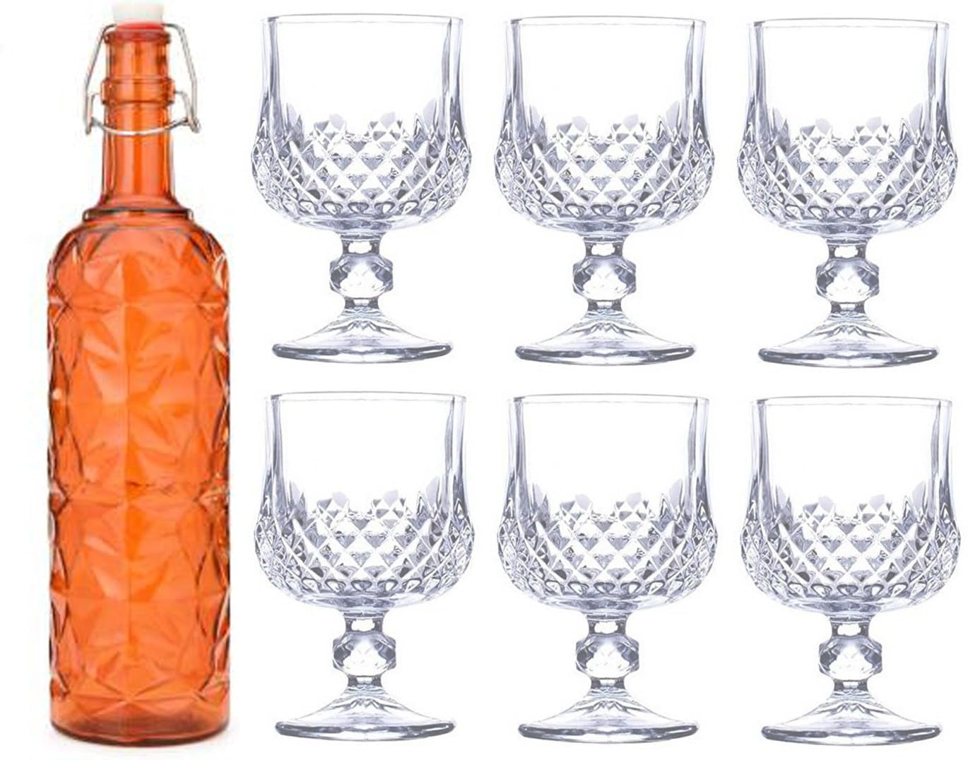 1st Time Exquisite 7 Piece Beverage Glass Serving Set with Featuring ...