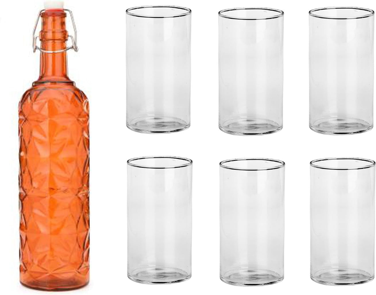 1st Time Exquisite 7 Piece Beverage Glass Serving Set with Featuring ...