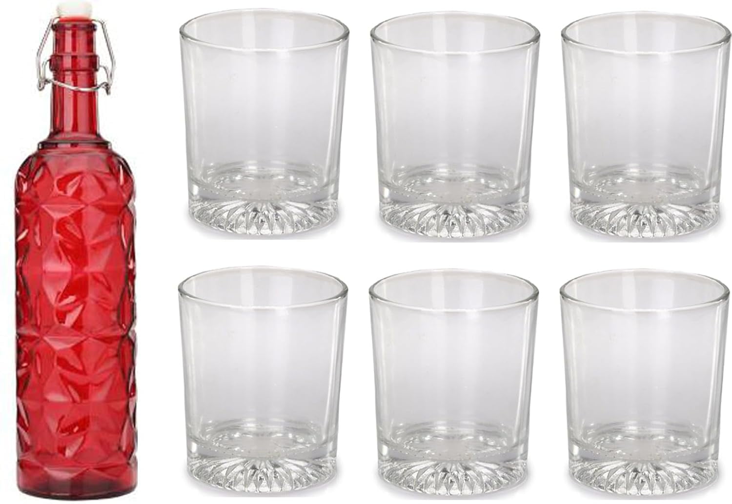 1st Time Exquisite 7 Piece Beverage Glass Serving Set with Featuring ...