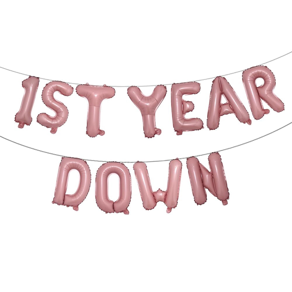 1st Year Down Banner KEF16 Balloon, First Birthday,Football Theme ...