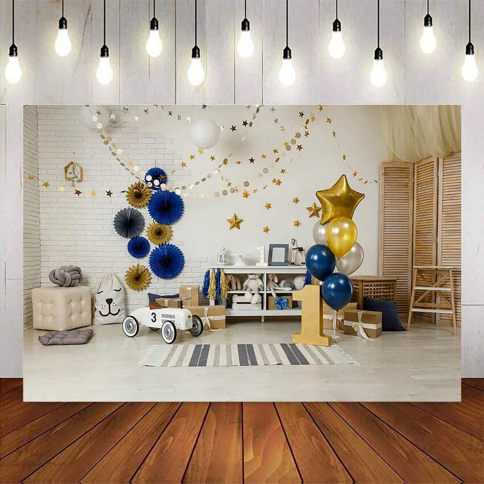 1st birthday decoration background for photography star and balloons ...
