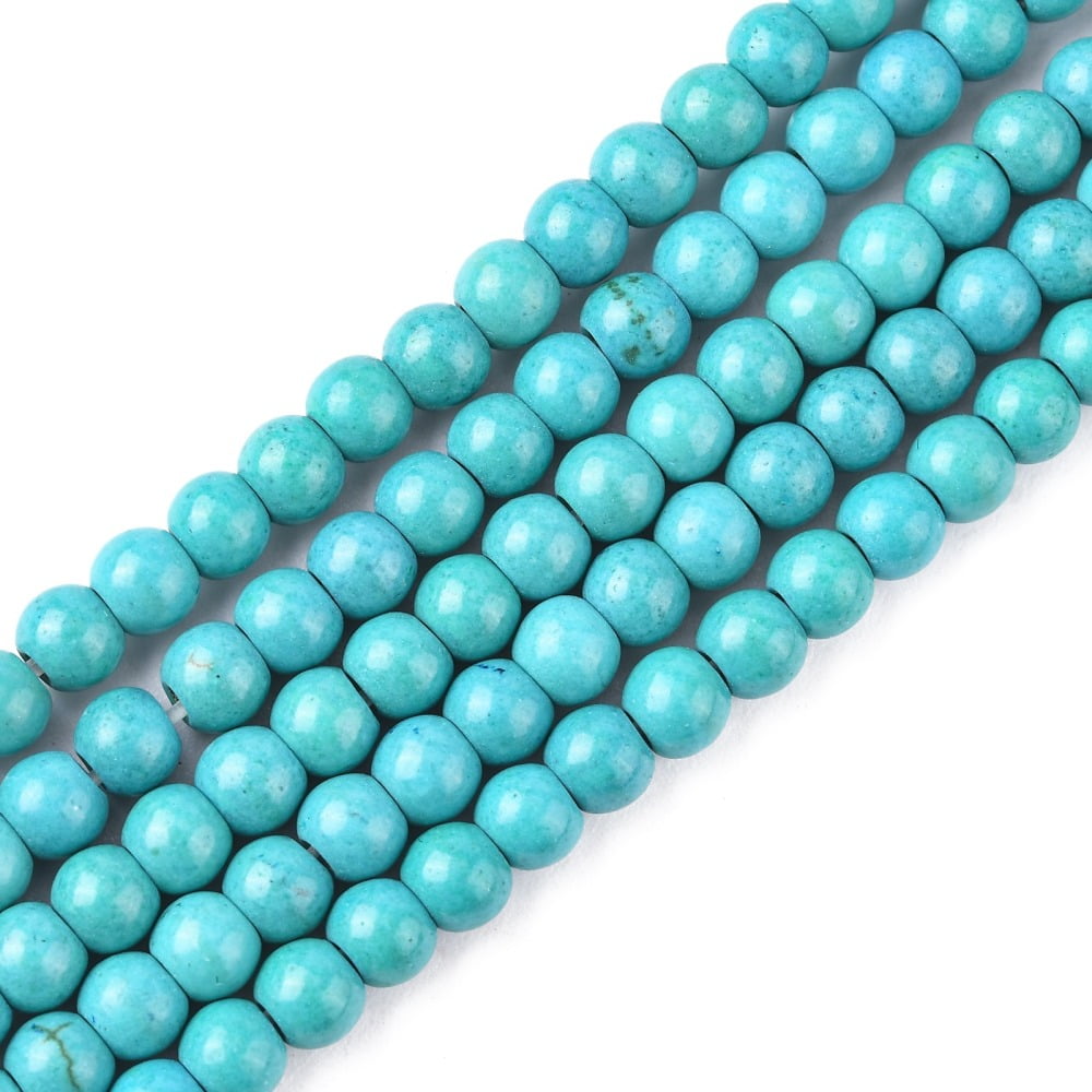 1strand 1 Strand Dyed Dark Cyan Round Turquoise Beads Strands 4mm Hole ...