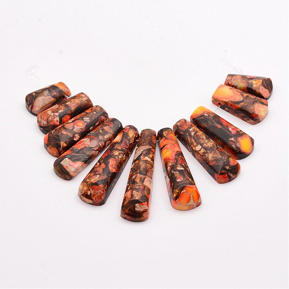 1strand Assembled Bronzite and Imperial Jasper Beads Strands Graduated ...