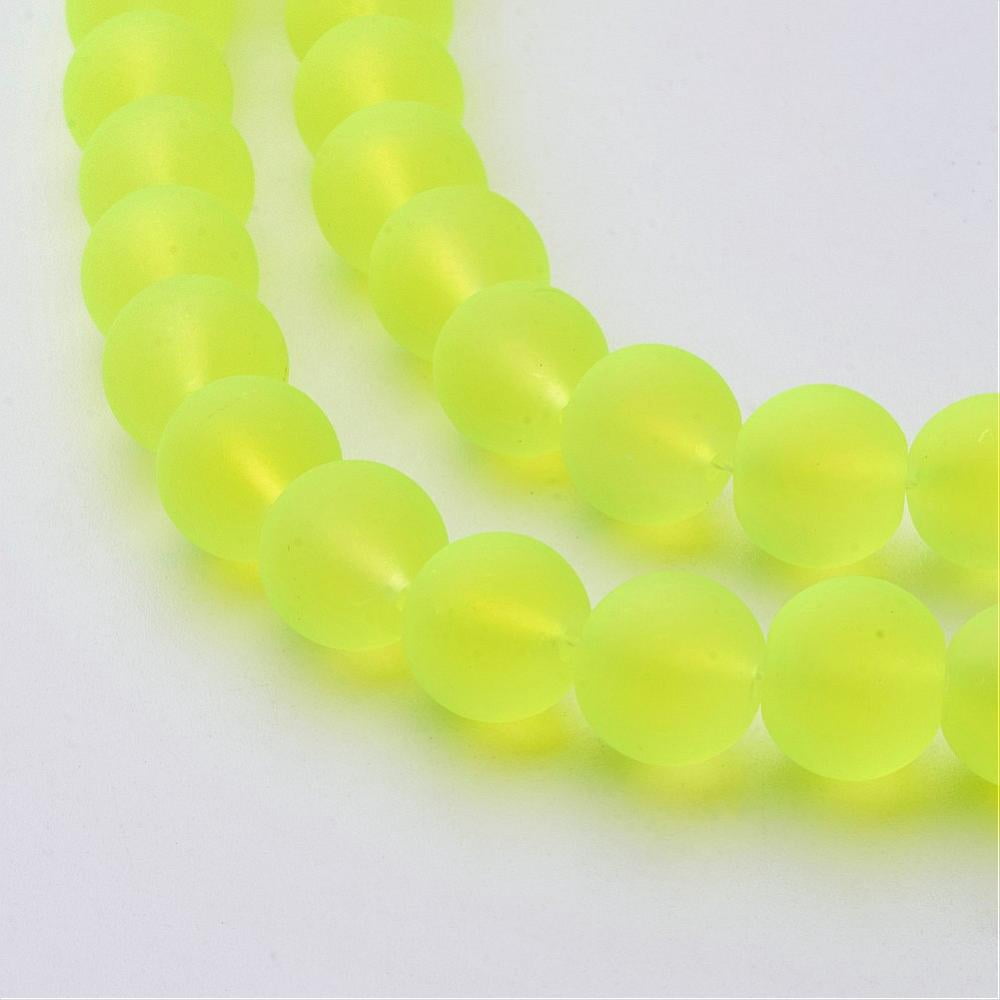 1strand Baking Painted Transparent Glass Bead Strands Frosted Round ...