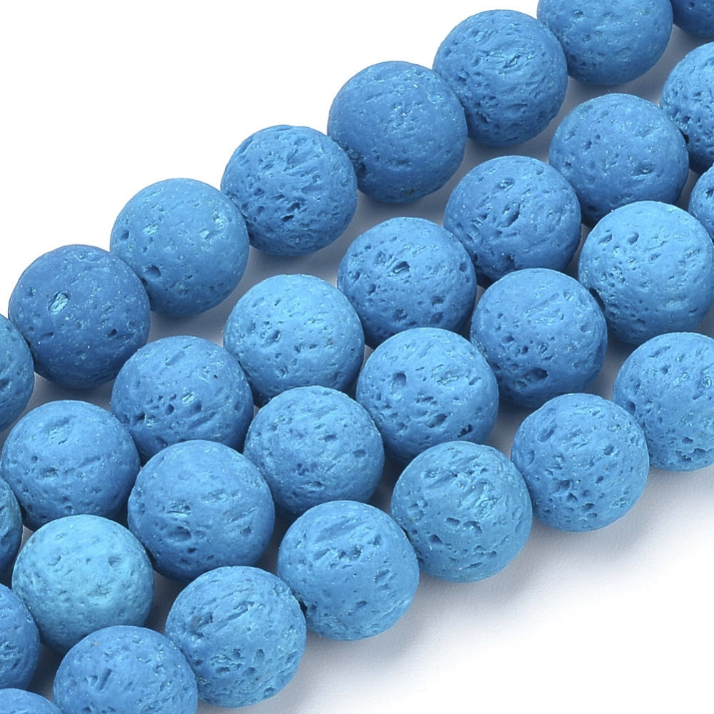 1strand Beads Strands Dyed Round Deep Sky Blue 6mm Hole: 1mm about ...
