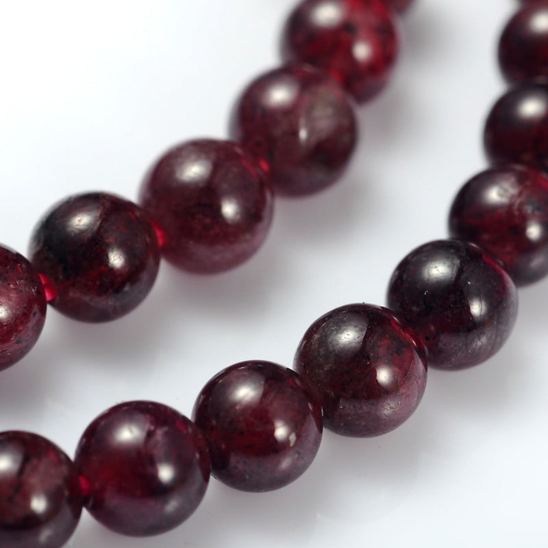 1strand Beads Strands Red Garnet Grade B Round Dark Red about 4mm in ...