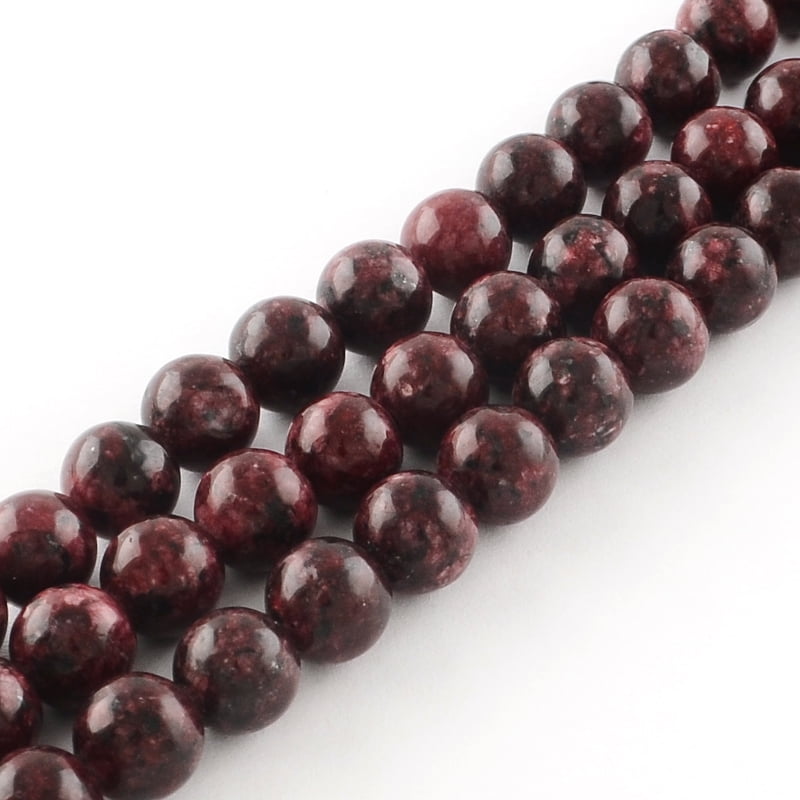 1strand Dyed Sesame Jasper Round Beads Strands Dark Red 8mm Hole: 1mm ...