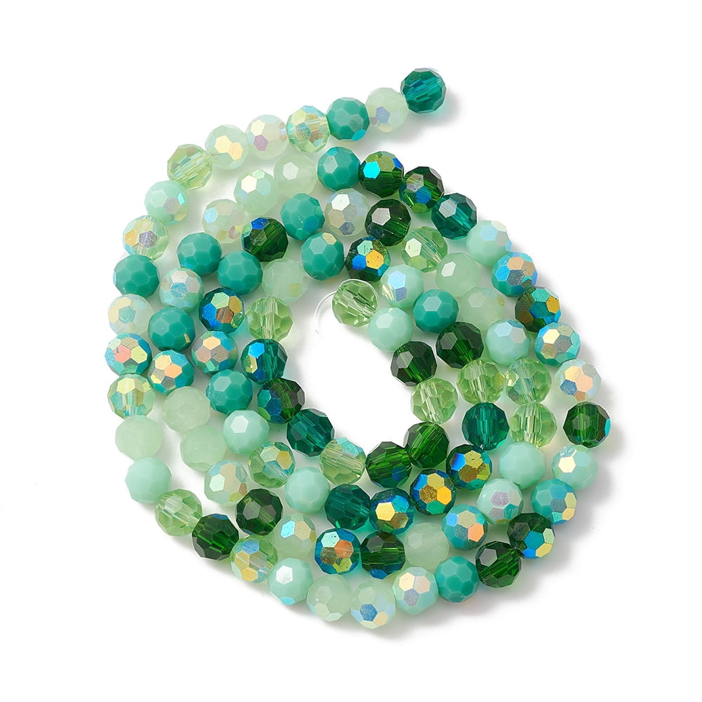 1strand Electroplate Glass Beads Strands Faceted(32 Facets) Half AB ...