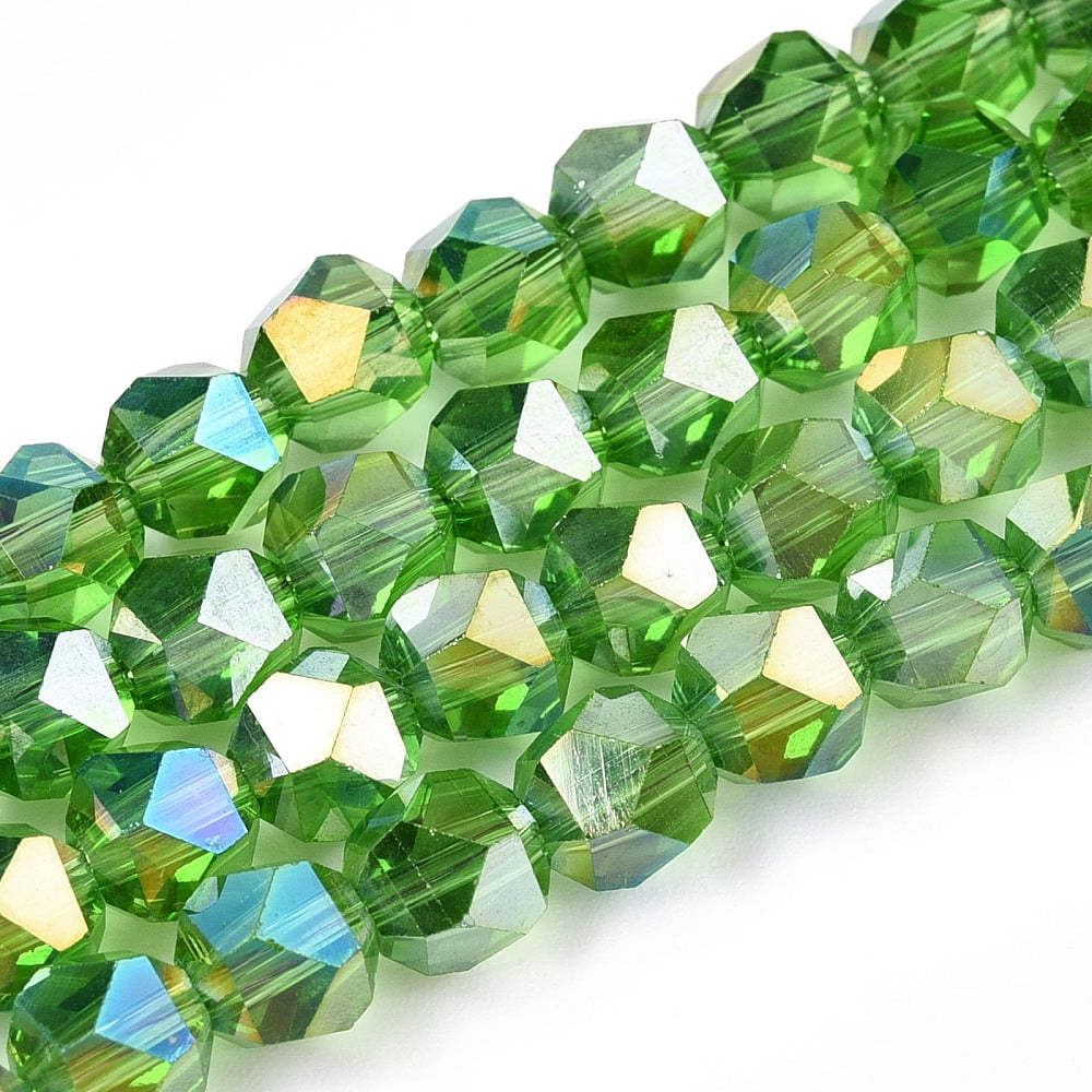 1strand Electroplate Transparent Glass Beads Strands AB color Plated ...
