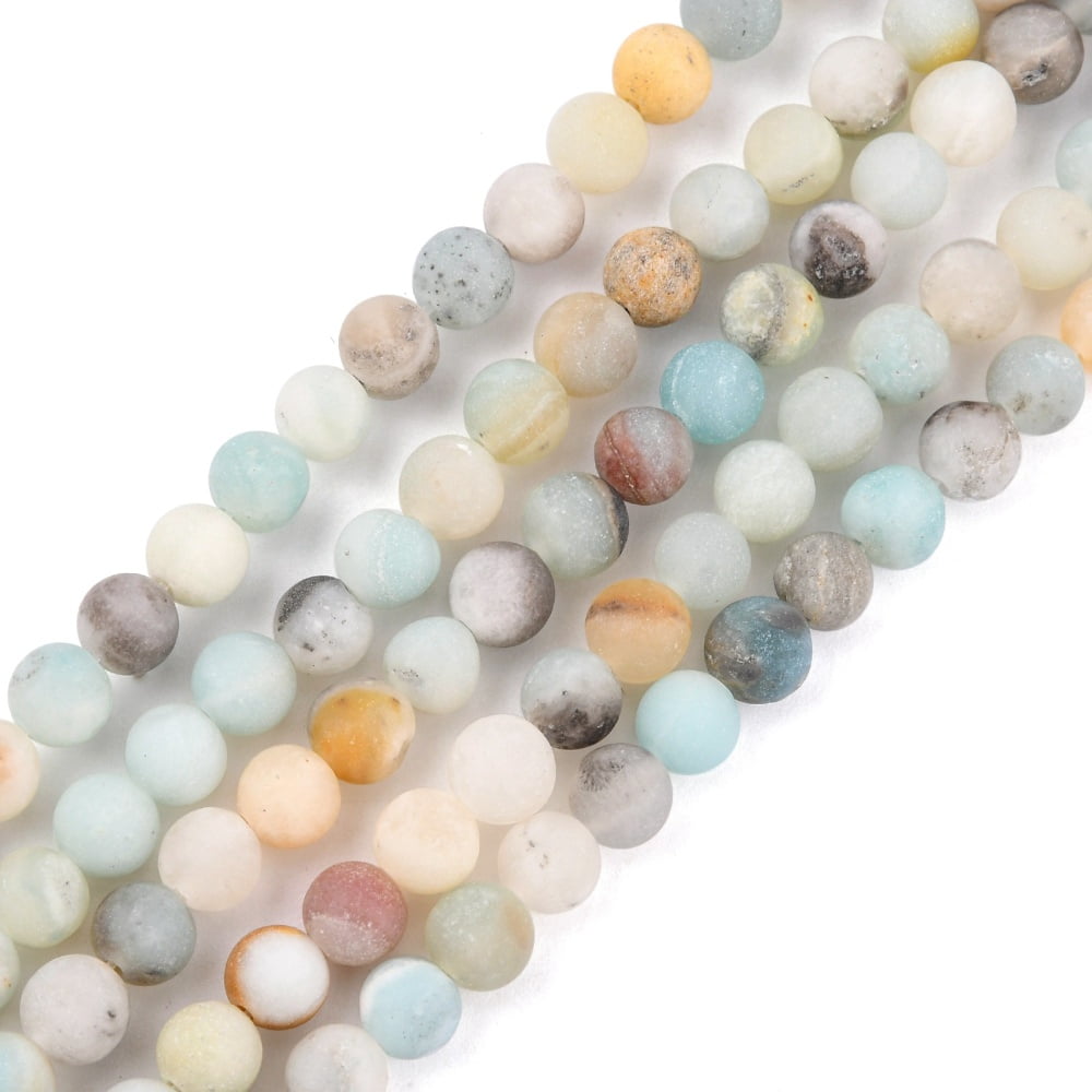 1strand Flower Amazonite Beads Strands Frosted Round 6mm Hole: 1mm ...