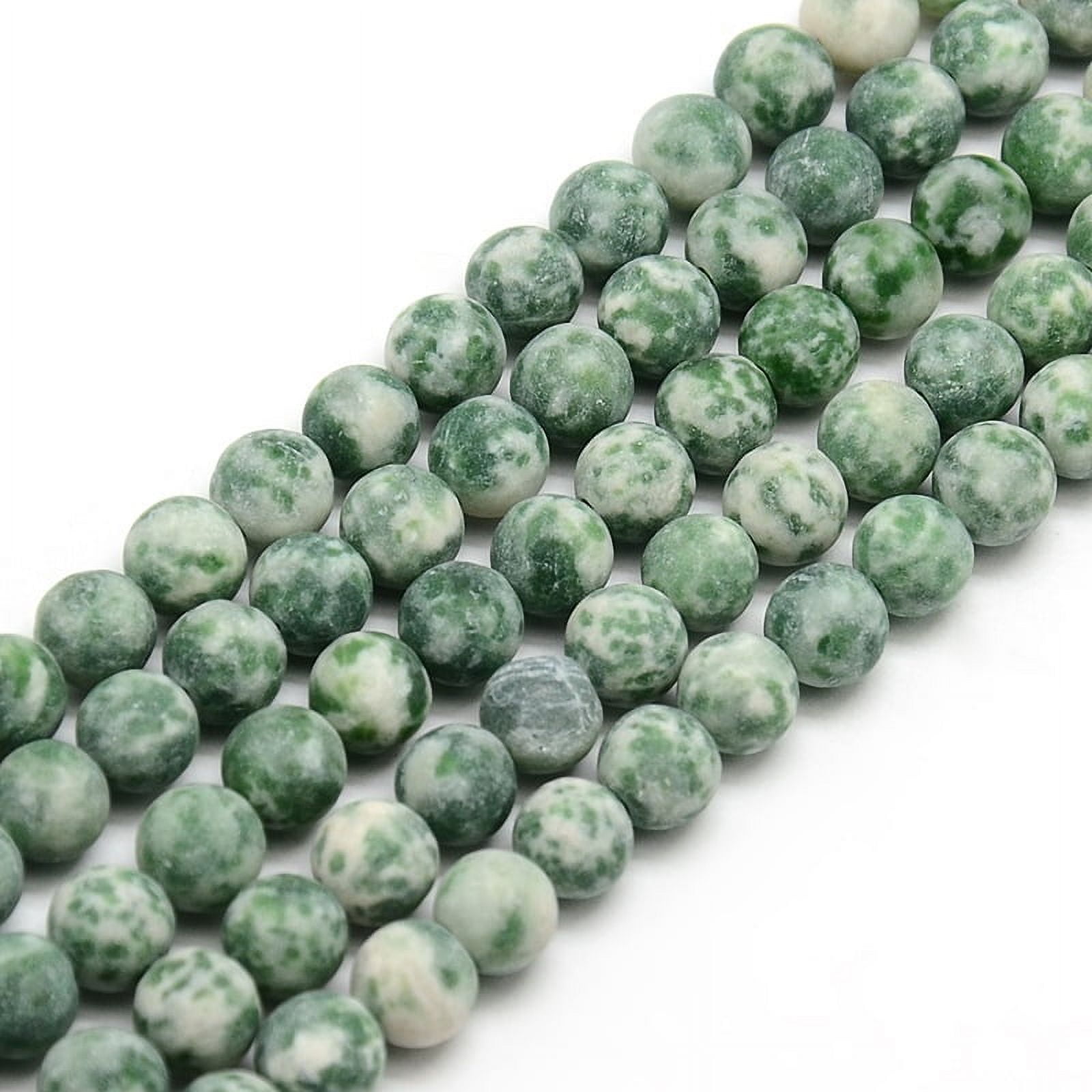 1strand Frosted Green Spot Jasper Round Bead Strands 6mm Hole: 1mm ...