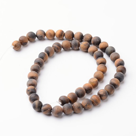 1strand Frosted Round Tiger Eye Bead Strands Grade AB 8mm hole: 1mm ...