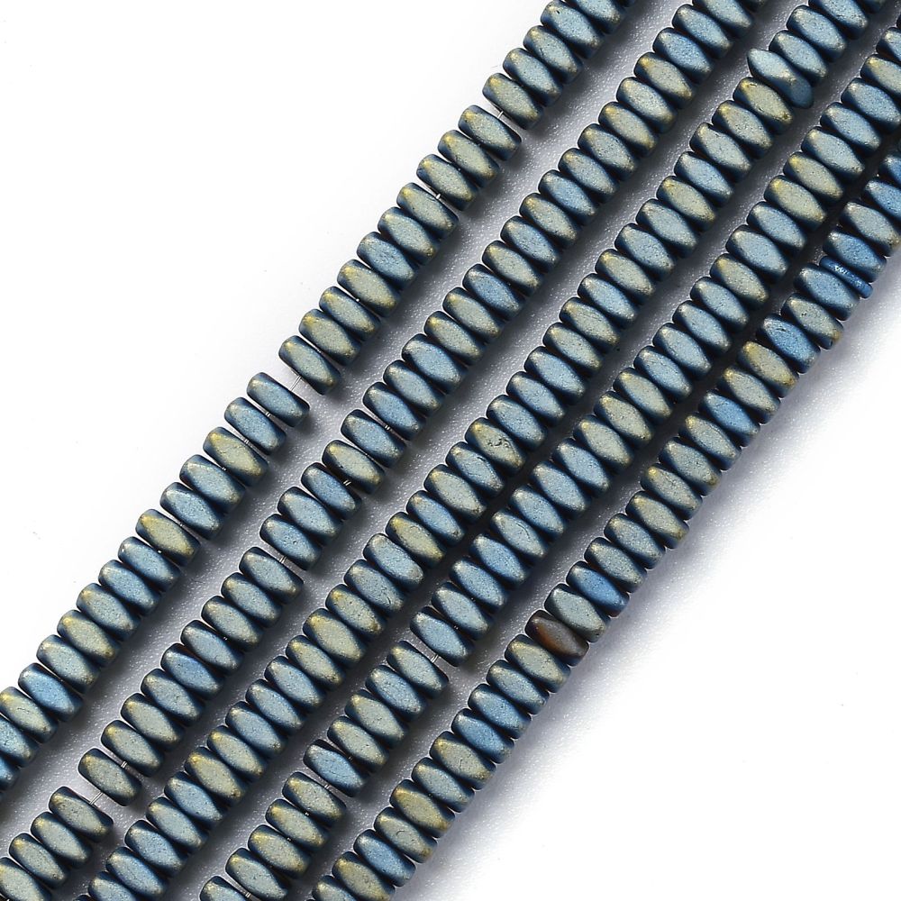 1strand Frosted Square Electroplate Non- Hematite Beads Strands Green 4 ...