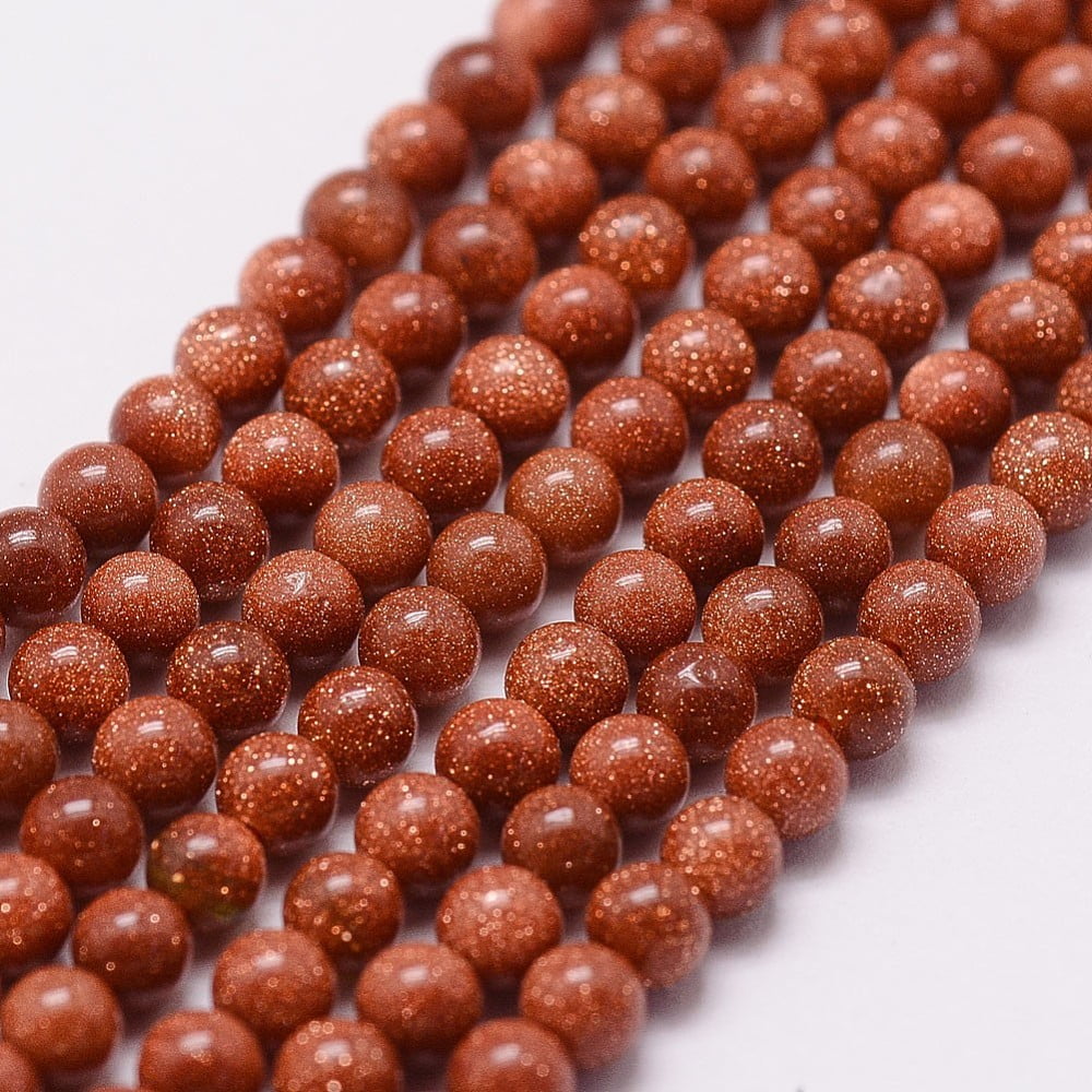1strand Goldstone Beads Strands Round 3mm Hole: 0.5mm about 121~125pcs ...
