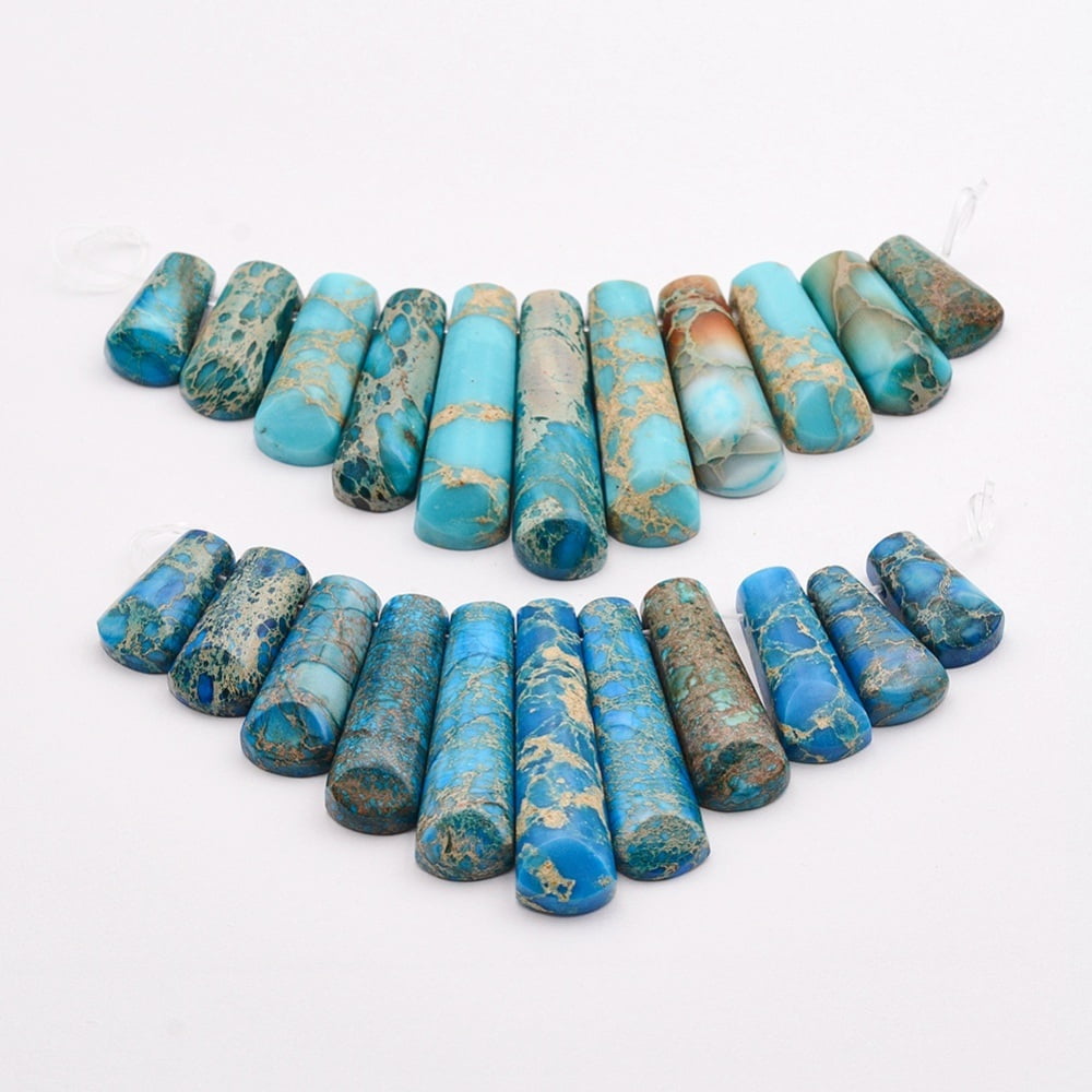 1strand Imperial Jasper Beads Strands Graduated Fan Pendants Focal ...