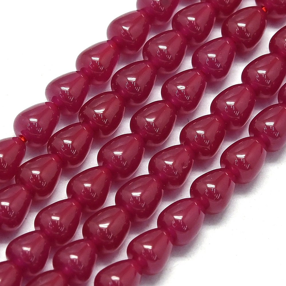 1strand Lab Grown Red Corundum Beads Strands Teardrop 5.5x4.5mm Hole: 0 ...