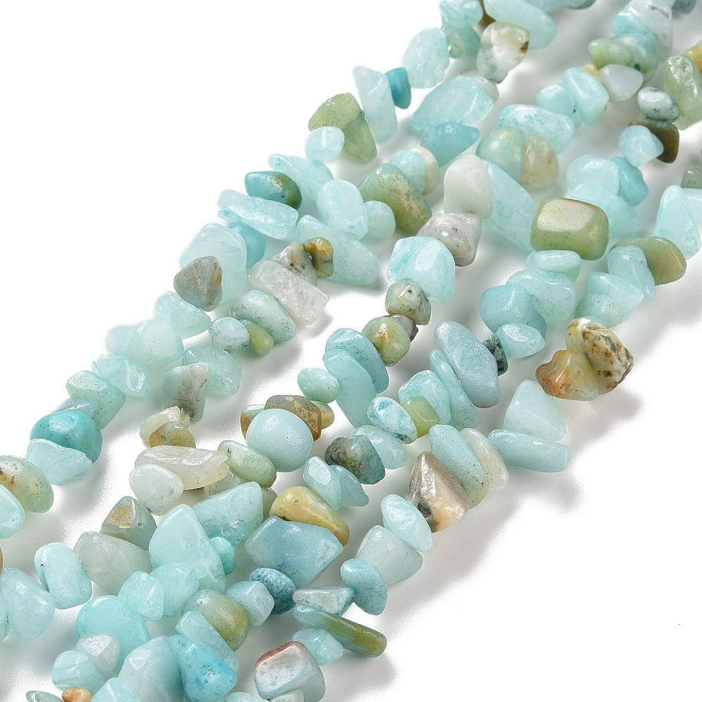 1strand Natural Amazonite Chips Beads Strands 5~8x5~8mm Hole: 1mm ...
