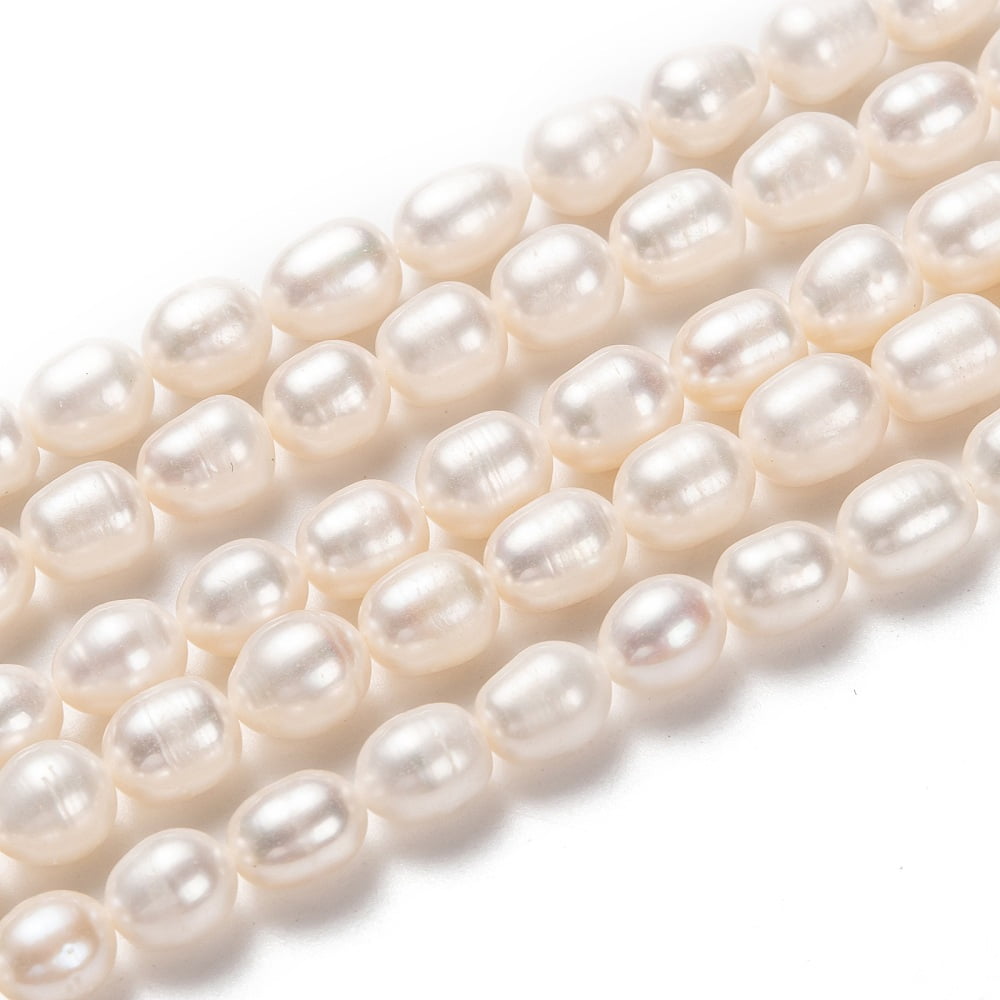 1strand Natural Cultured Freshwater Pearl Beads Strands Rice Seashell ...