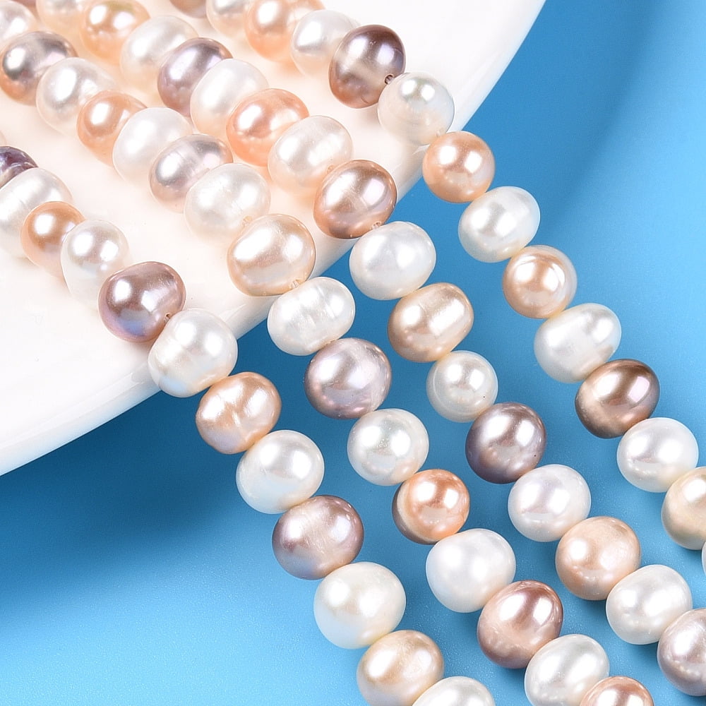 1strand Natural Cultured Freshwater Pearl Beads Strands Round PeachPuff ...