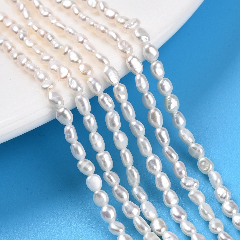 1strand Natural Cultured Freshwater Pearl Beads Strands Two Sides ...