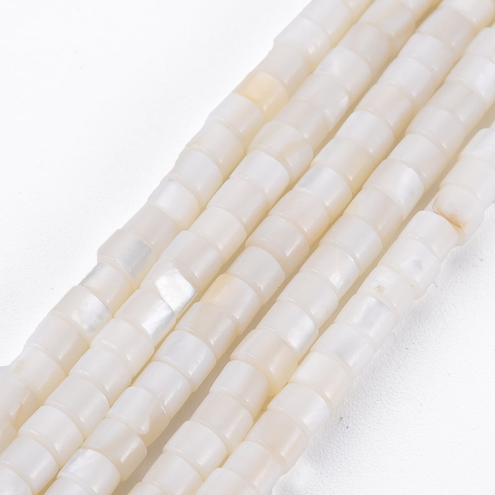1strand Natural Freshwater Shell Beads Strands Column Seashell color ...