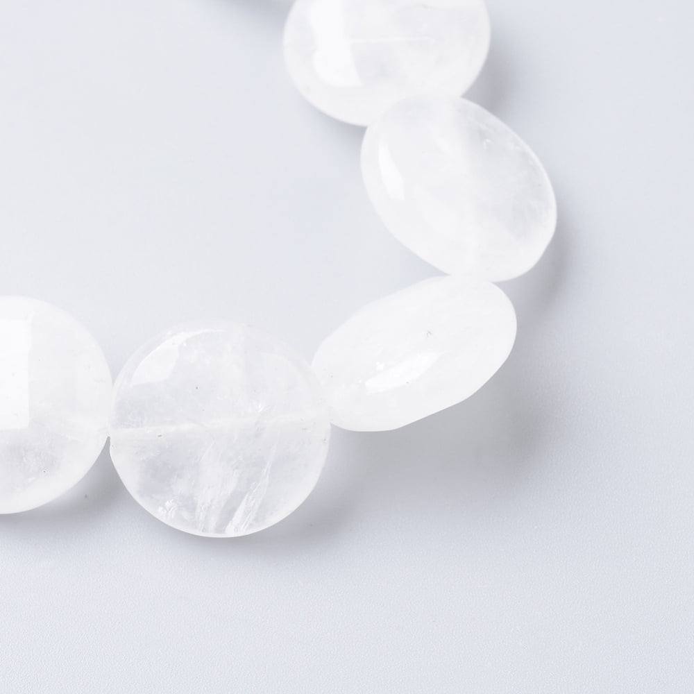 1strand Natural Quartz Bead Strands Rock Beads Faceted Flat Round ...
