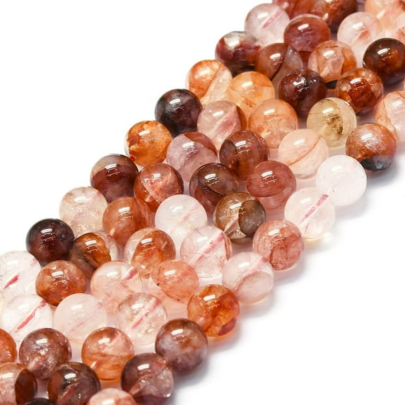 1strand Natural Red Hematoid Quartz/Ferruginous Quartz Beads Strands ...