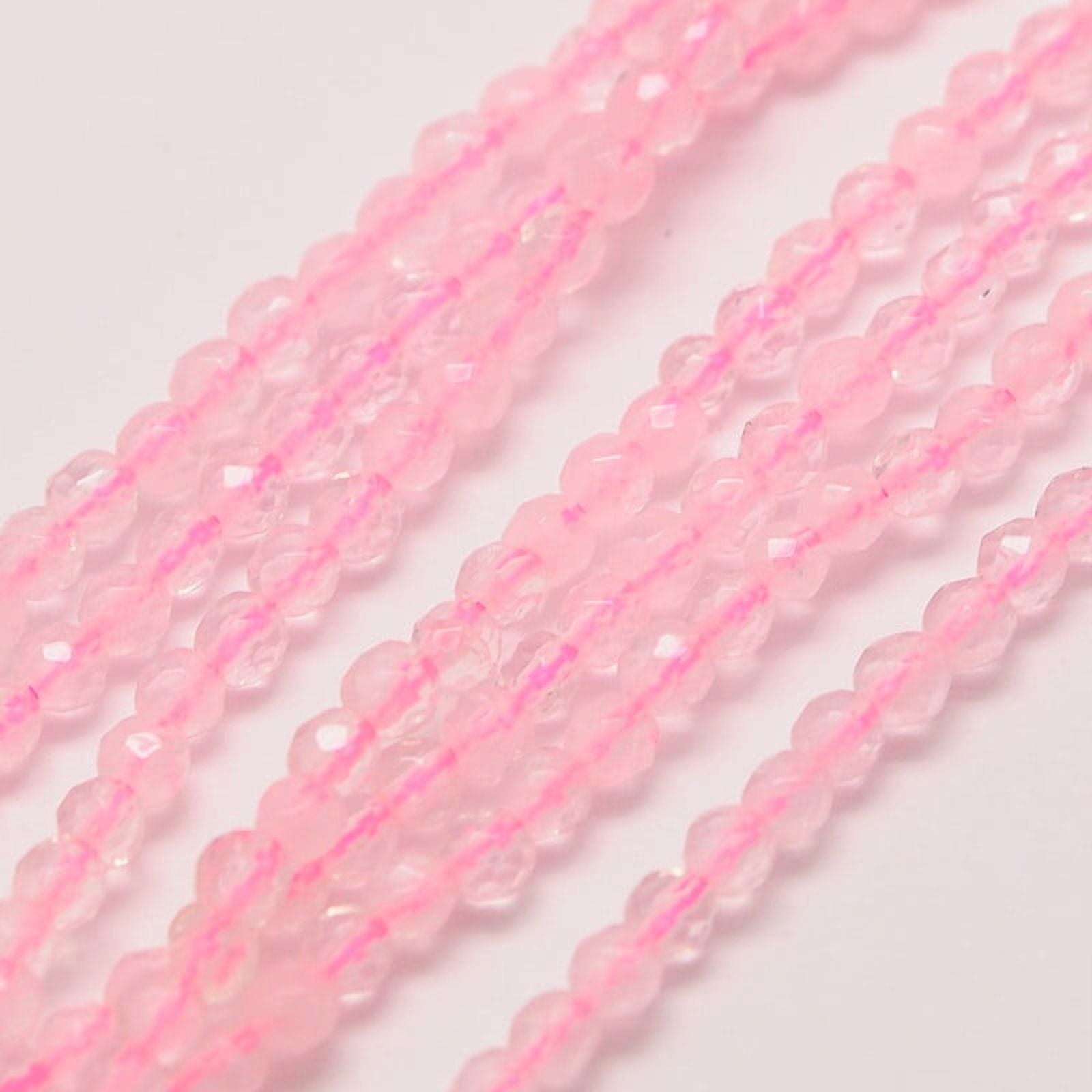1strand Natural Rose Quartz Beads Strands Faceted Round 3mm Hole: 0.8mm ...