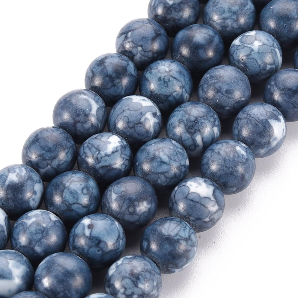 1strand Ocean White Bead Strands Round Dyed Royal Blue 8mm Hole: 1mm ...