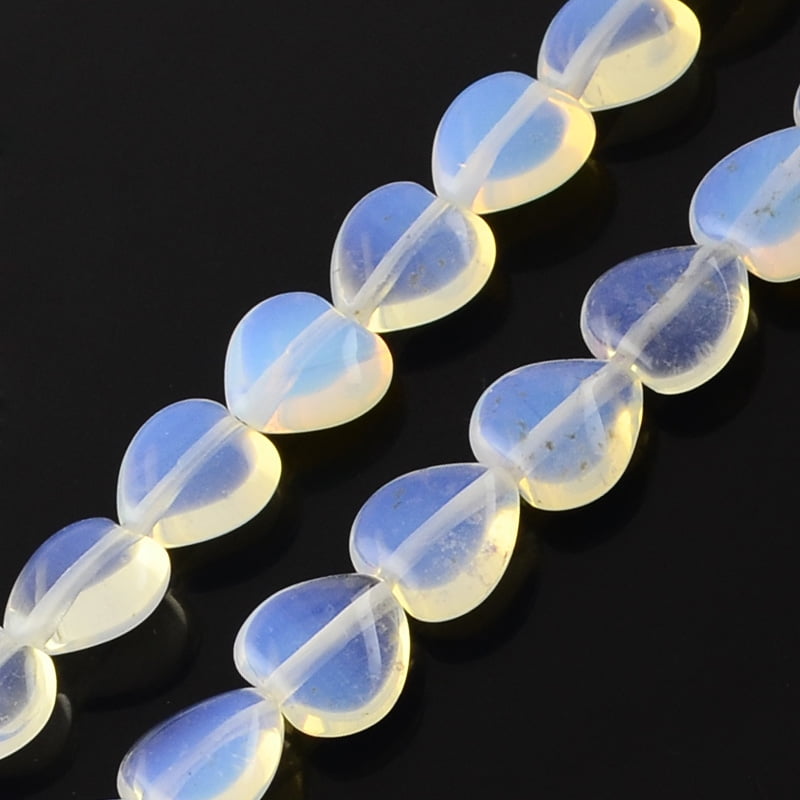 1strand Opalite Bead Strands Heart Azure 10x10x5mm Hole: 1mm about ...