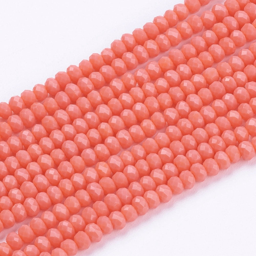 1strand Opaque Solid color Glass Bead Strands Imitation Jade Faceted ...