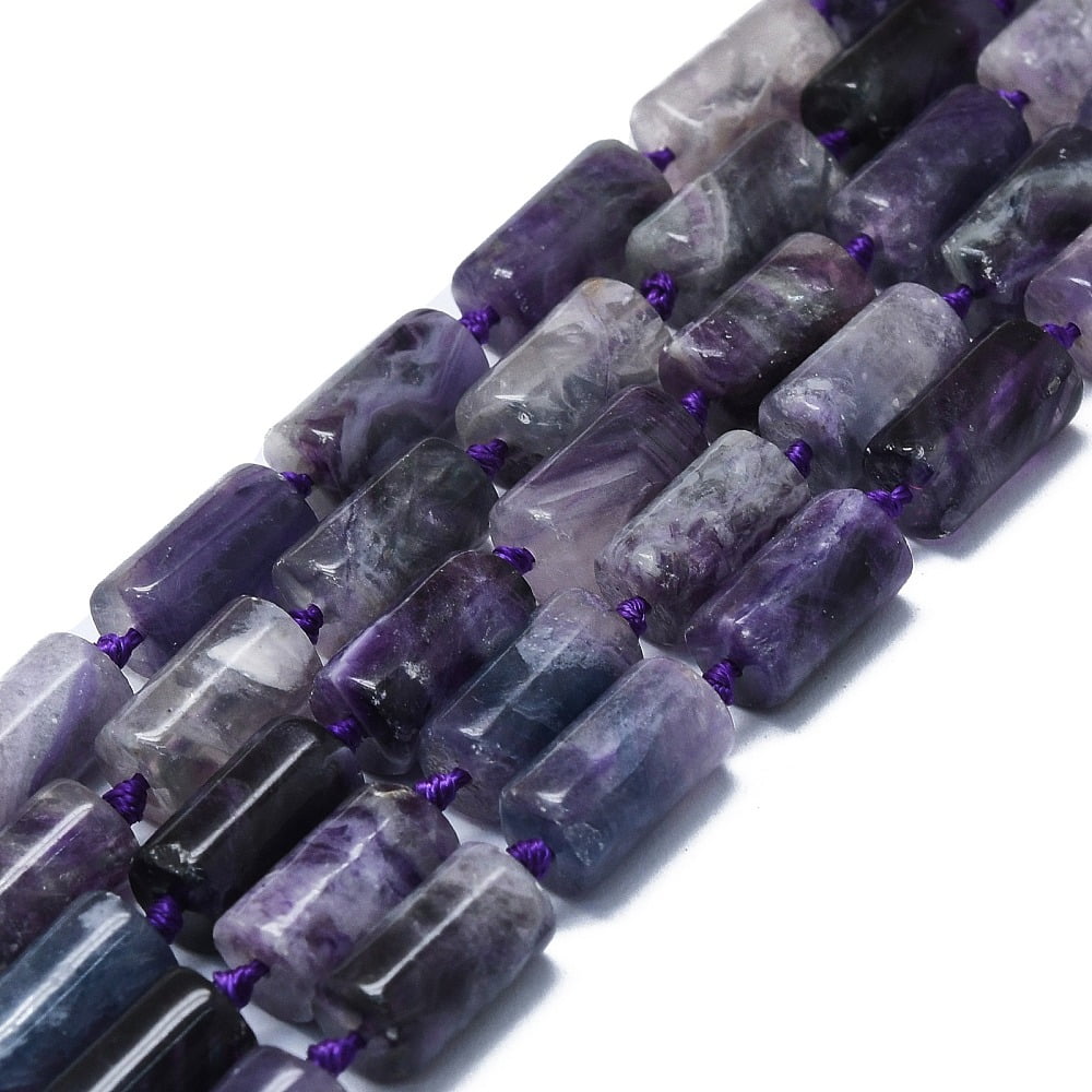 1strand Purple Fluorite Beads Strands Column 14x8mm Hole: 1mm about ...
