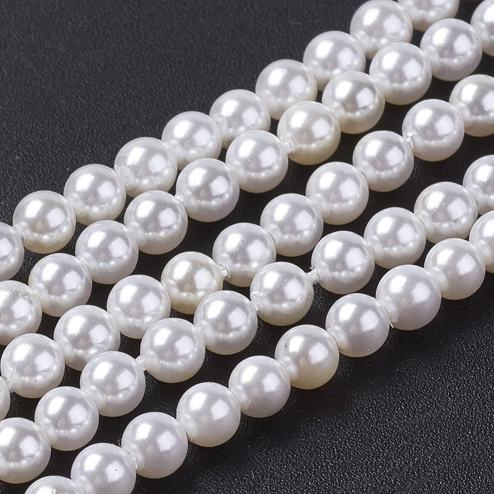 1strand Shell Pearl Bead Strands Grade A Round Seashell color 5mm Hole ...
