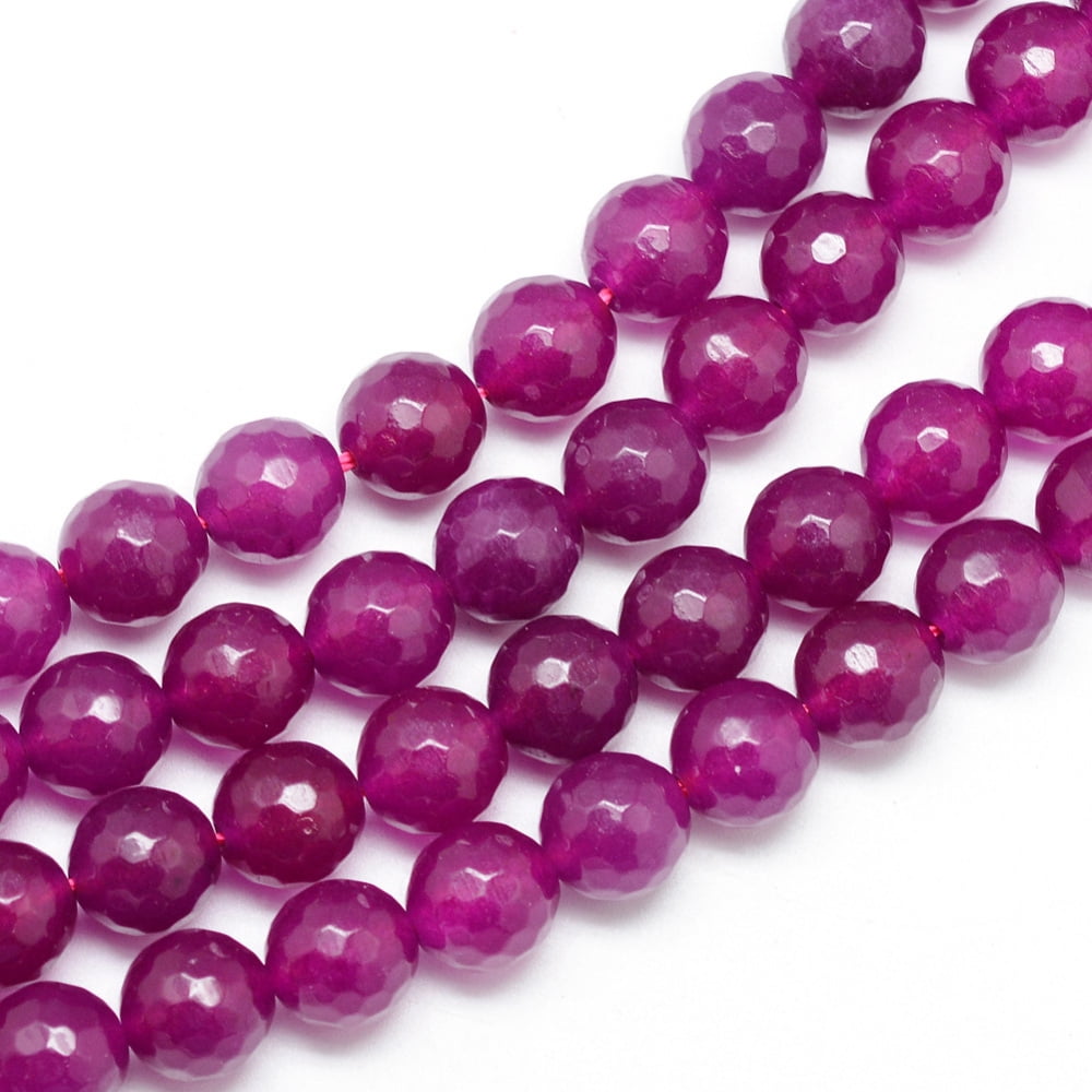 1strand White Bead Strands Dyed Faceted Round Medium Violet Red 6mm ...