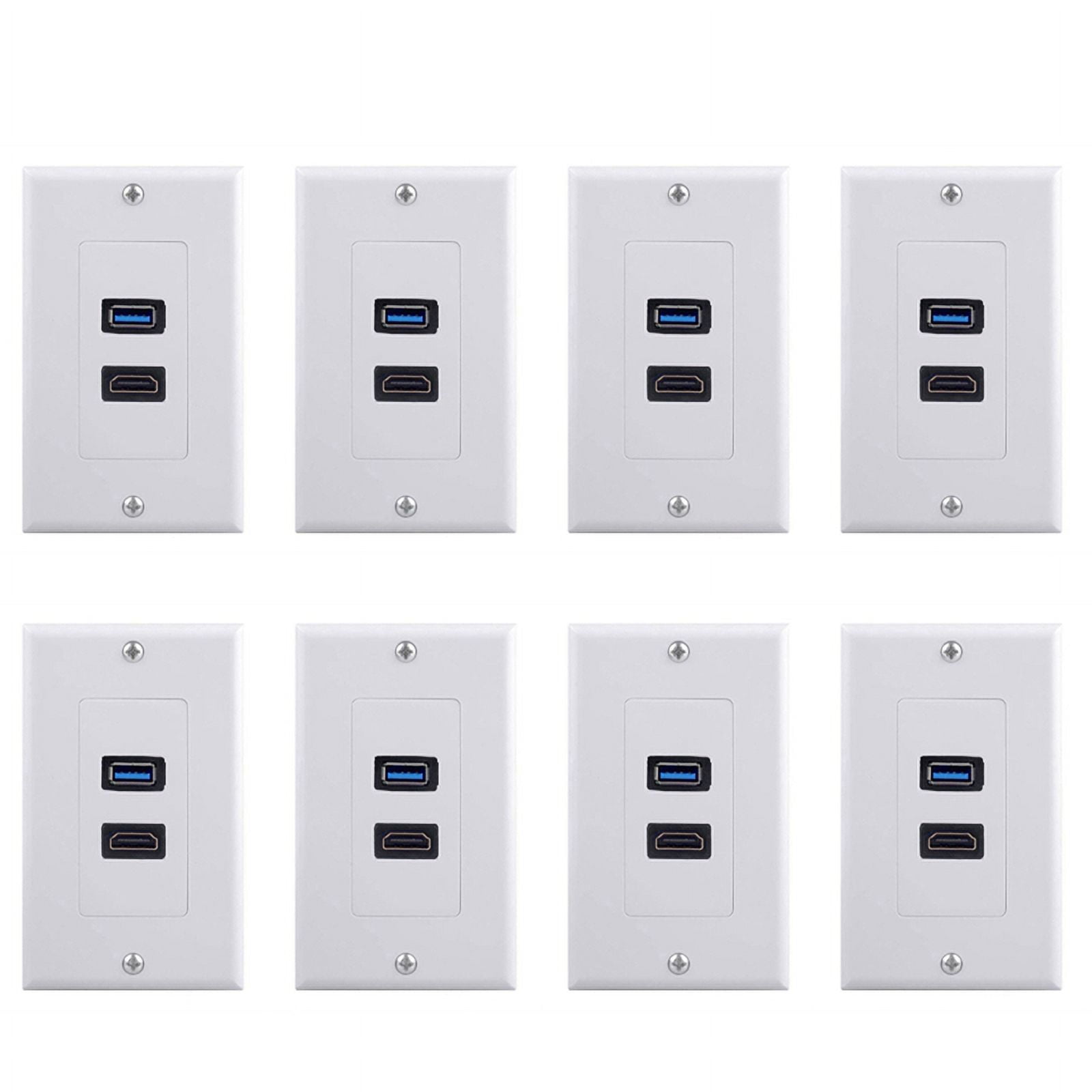 1x 2Port +USB 3.0 Female Wall Face Plate Outlet Socket Extender ...