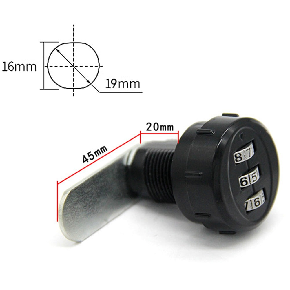 1x 3 Digit Combination Zinc Alloy Cabinet Password Security Coded Lock ...