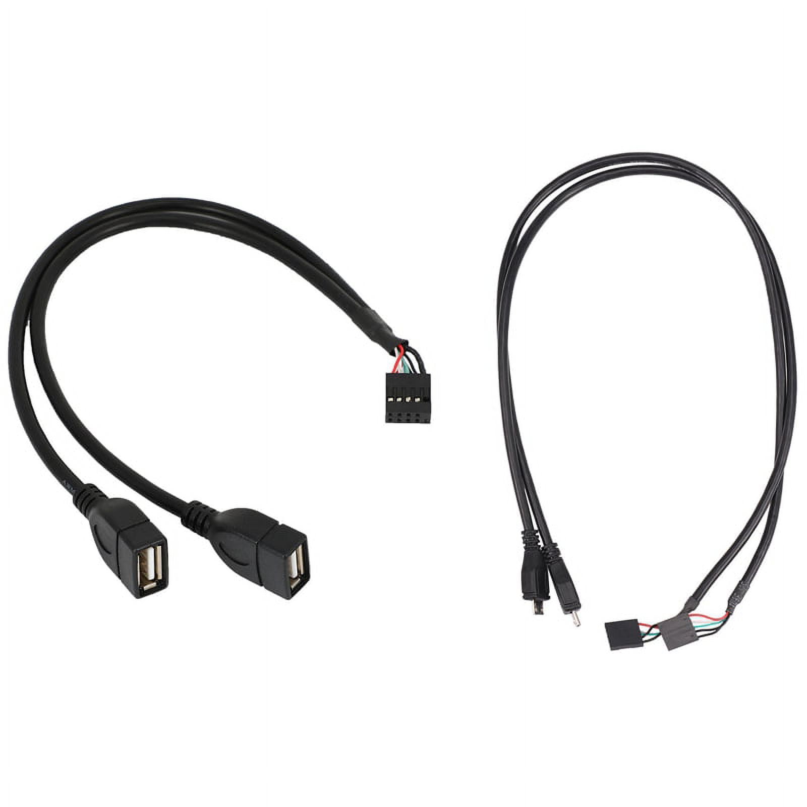 1x 30CM 10 Pin Motherboard USB 2.0 Adapter Y Splitter Cable & 2x 50CM 5 ...