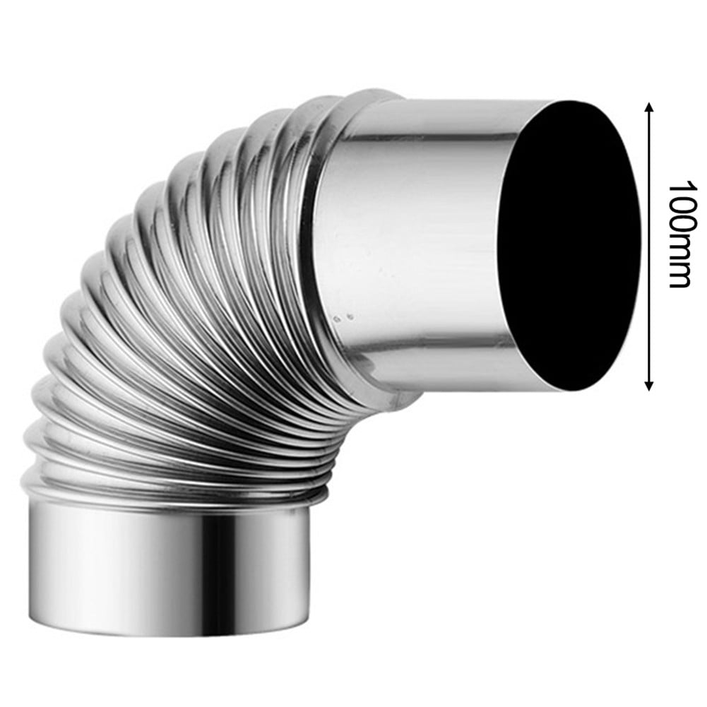 1x 50-100mm 90° Flue Elbow Pipe Chimney Liner Bend Multi Flue Stove ...