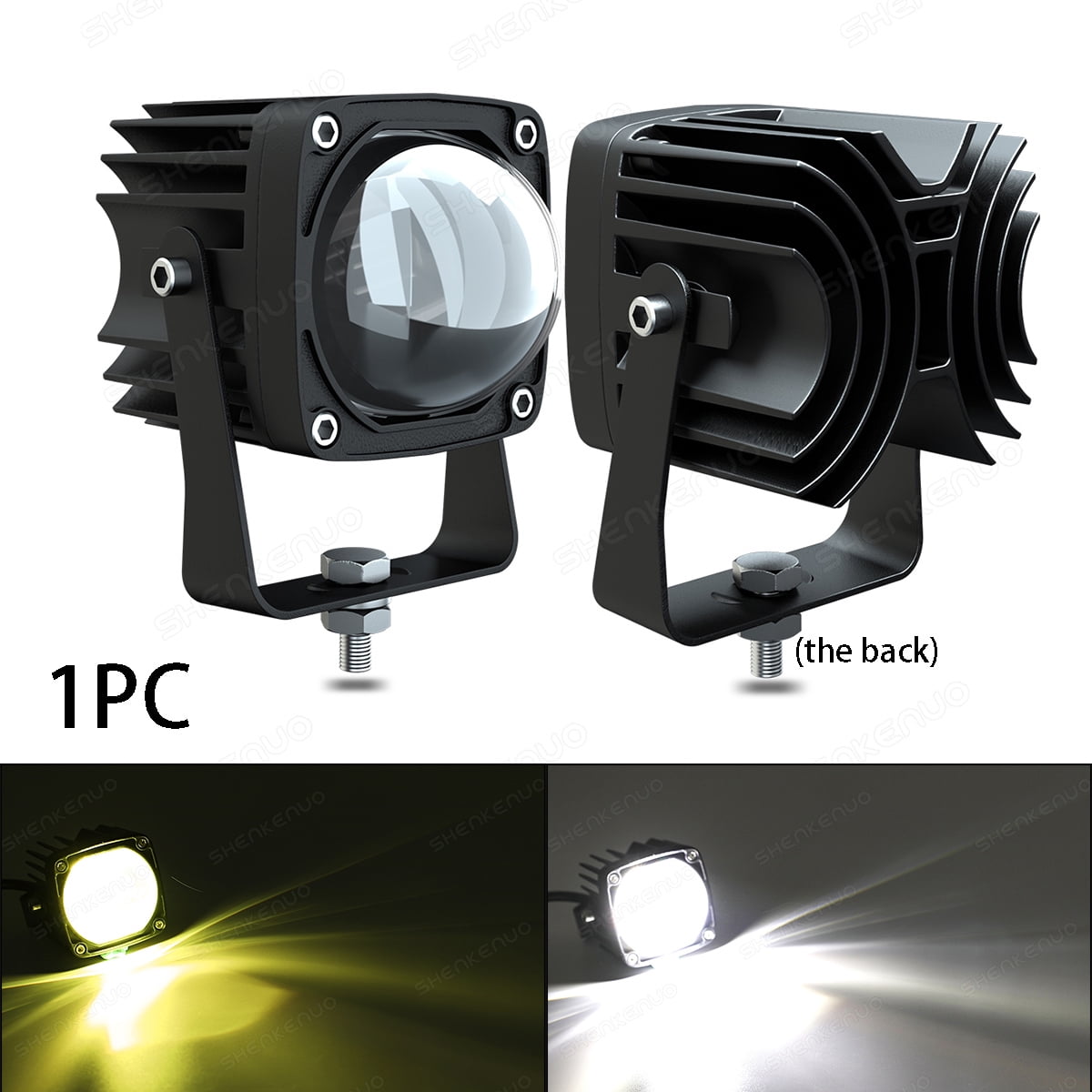 1x 8D Lens 2inch LED Work Light Bar Cube Pods Driving Fog/Spot Head ...