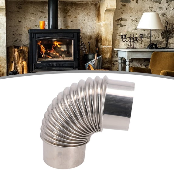 1x 90mm 90° Flue Elbow Pipe Chimney Liner Bend Multi Flue Stove Pipe ...