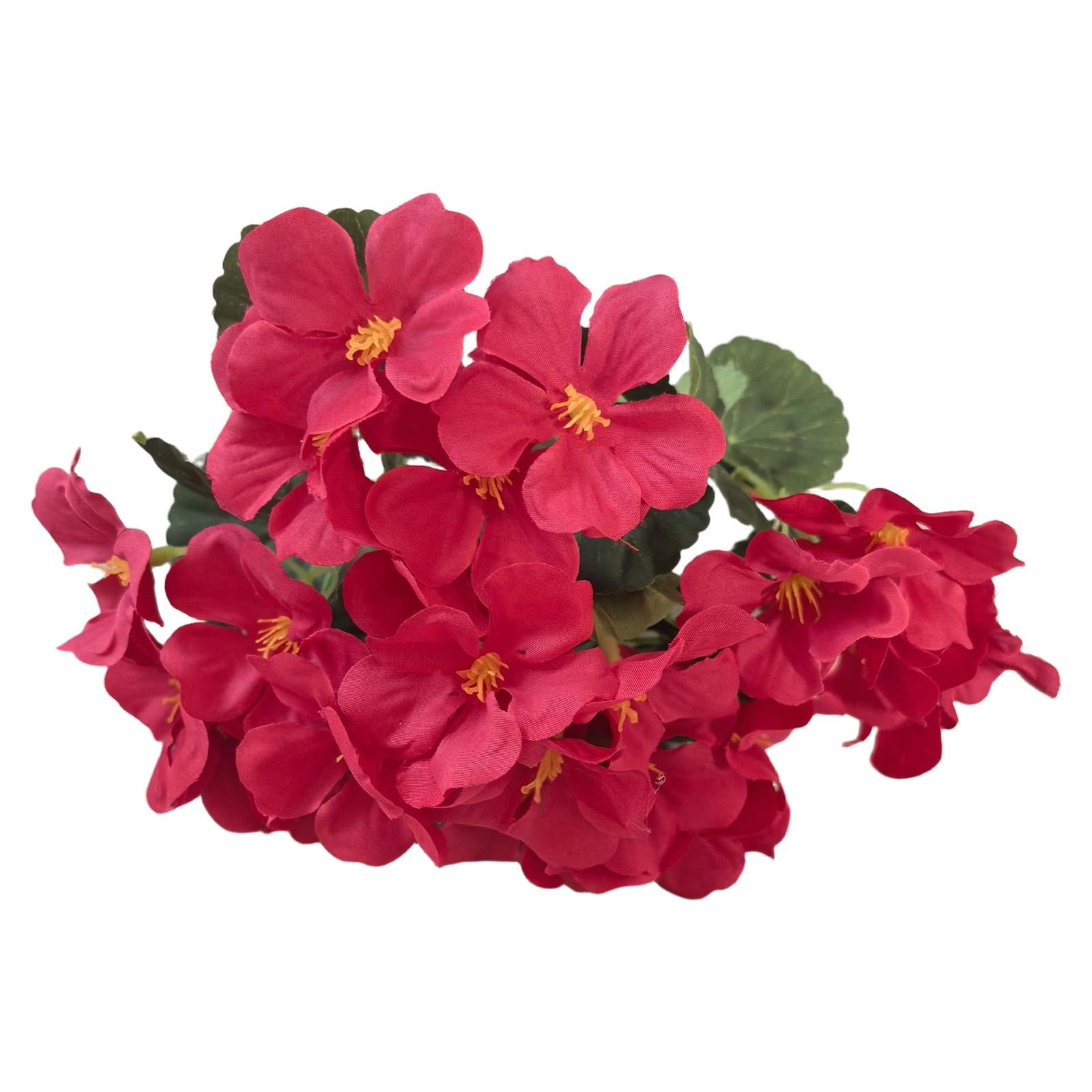 1x Artificial Geranium Silk Flower Outdoor Plant Bush,Outdoor ...