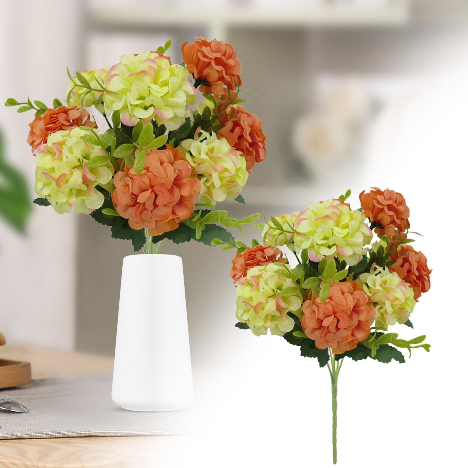 1x Artificial Silk Hydrangea with Stems Bouquets,Artificial Hydrangea ...