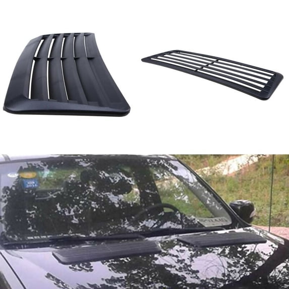 1x Black ABS Plastic Car Hood Flow Intake Scoop Turbo Bonnet Vent Cover ...