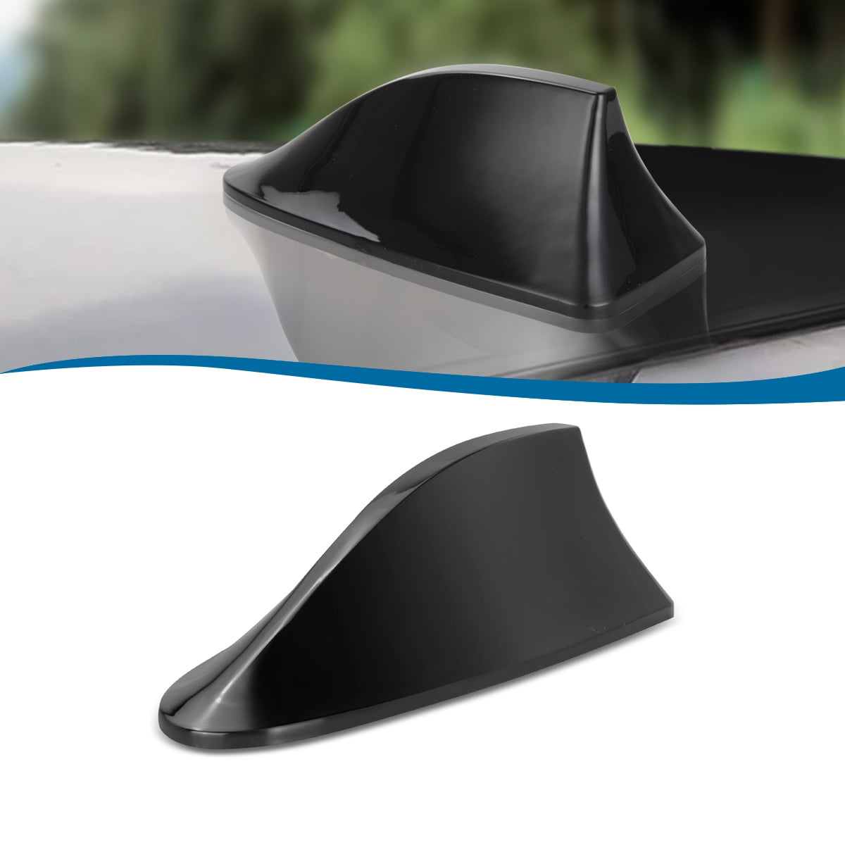 1x Black Car Universal Shark Fin Roof Antenna Radio FM Signal Aerial ...