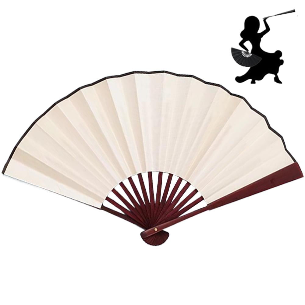 1x Blank Folding Fan Hand Silk Cloth For DIY Writing Fan New Hand ...