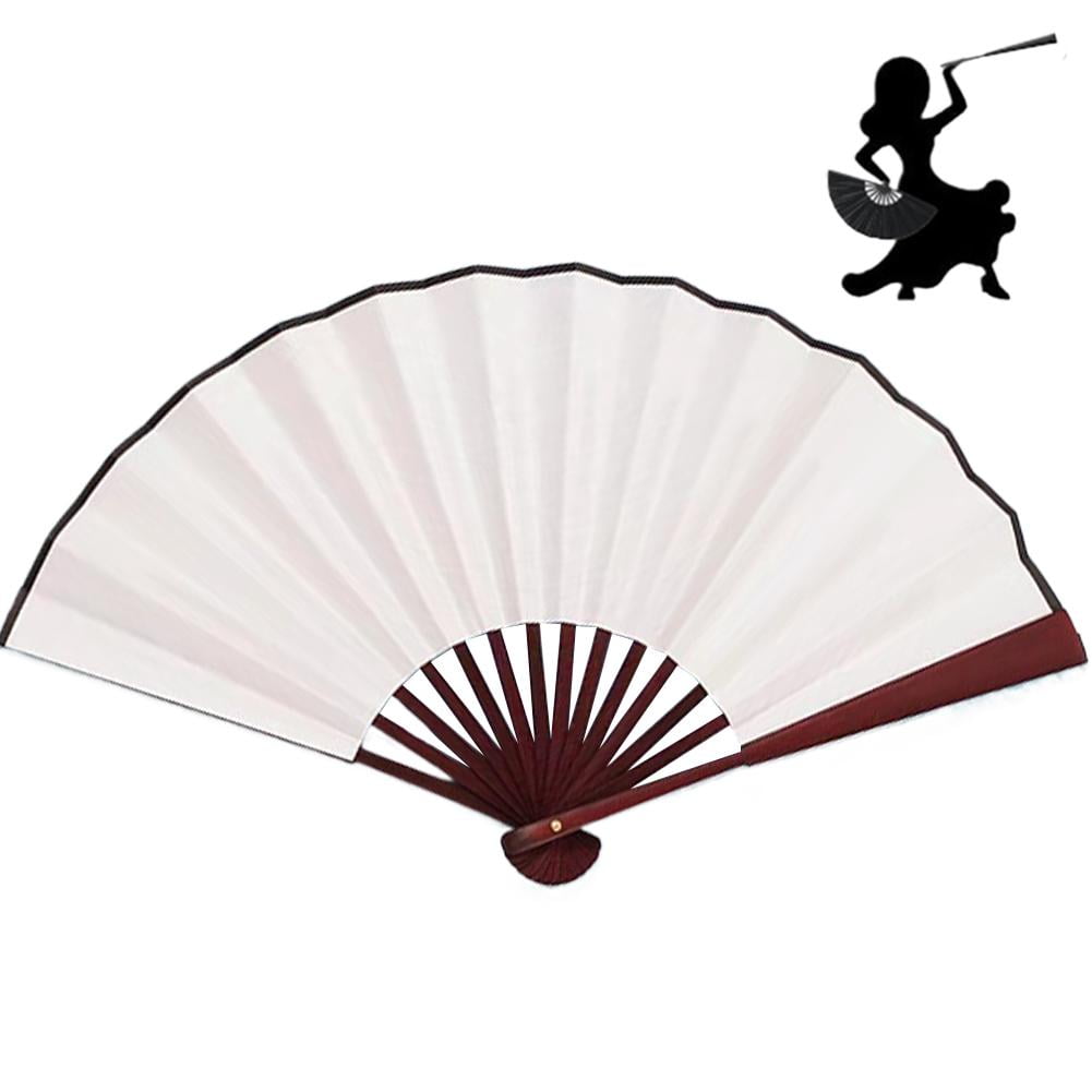 1x Blank Folding Fan Hand Silk Cloth For DIY Writing Fan New Hand ...