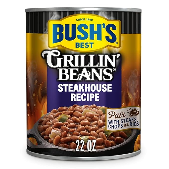 1x Bush's Best Steakhouse Recipe Grillin' Beans, 22 Ounce, Canned Beans ...