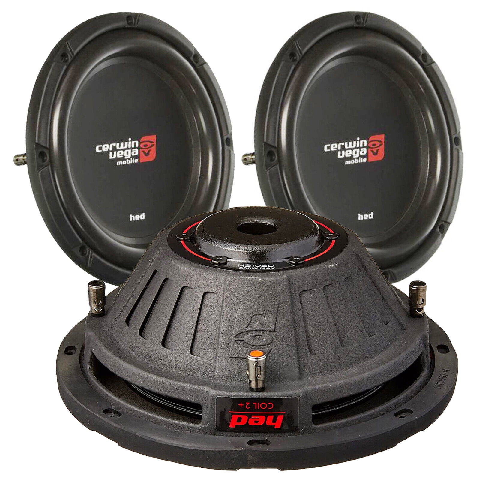 1x CERWIN VEGA HS102D 800W 10? Dual 2 Ohm HED Shallow Series Subwoofer ...