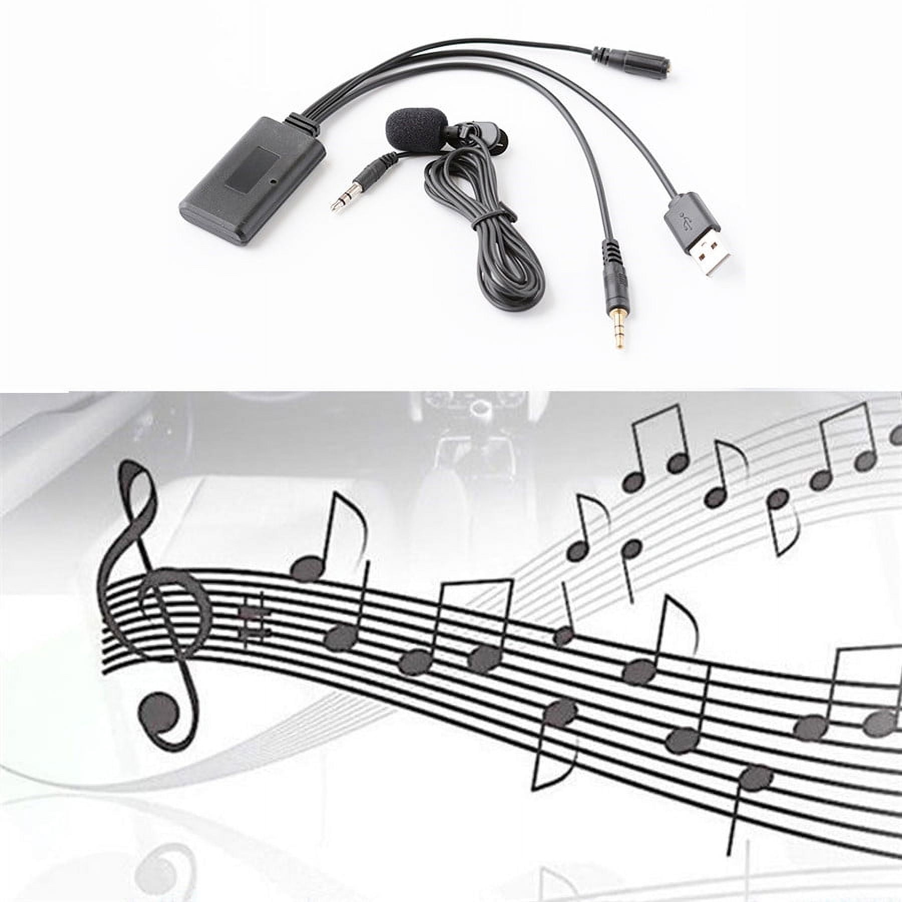 1x Car Wireless Bluetooth Receiver AUX Adapter Module & Microphone Kit ...